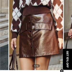 Commense | Skirts | Commense Dark Brown Buttoned Mini Skirt | Poshmark